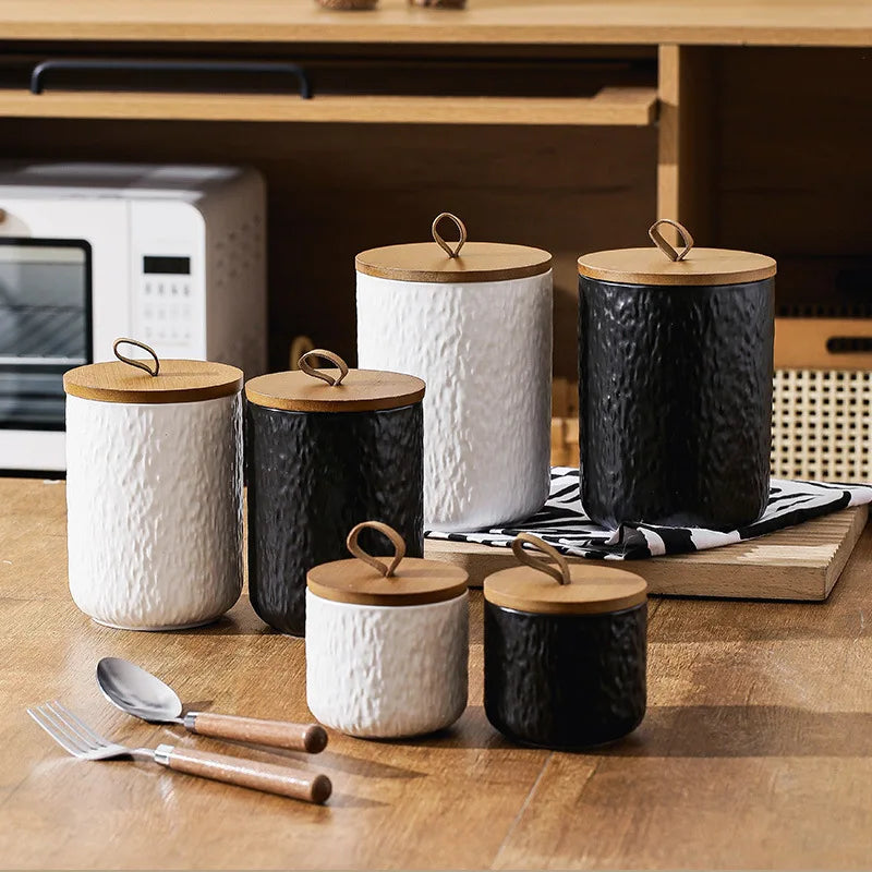 Ceramic Storage Jars With Lids, Modern Design on Luulla