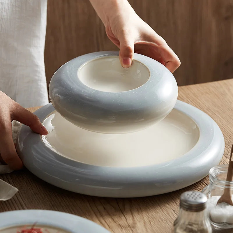 Multi-functional Ceramic Stacking Plates With Lid on Luulla