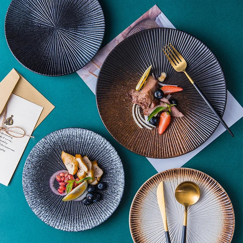 Modern Textured Ceramic Plates For Dining on Luulla