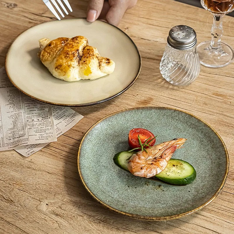 Rustic Stoneware Dinnerware Plates, Natural Tones on Luulla