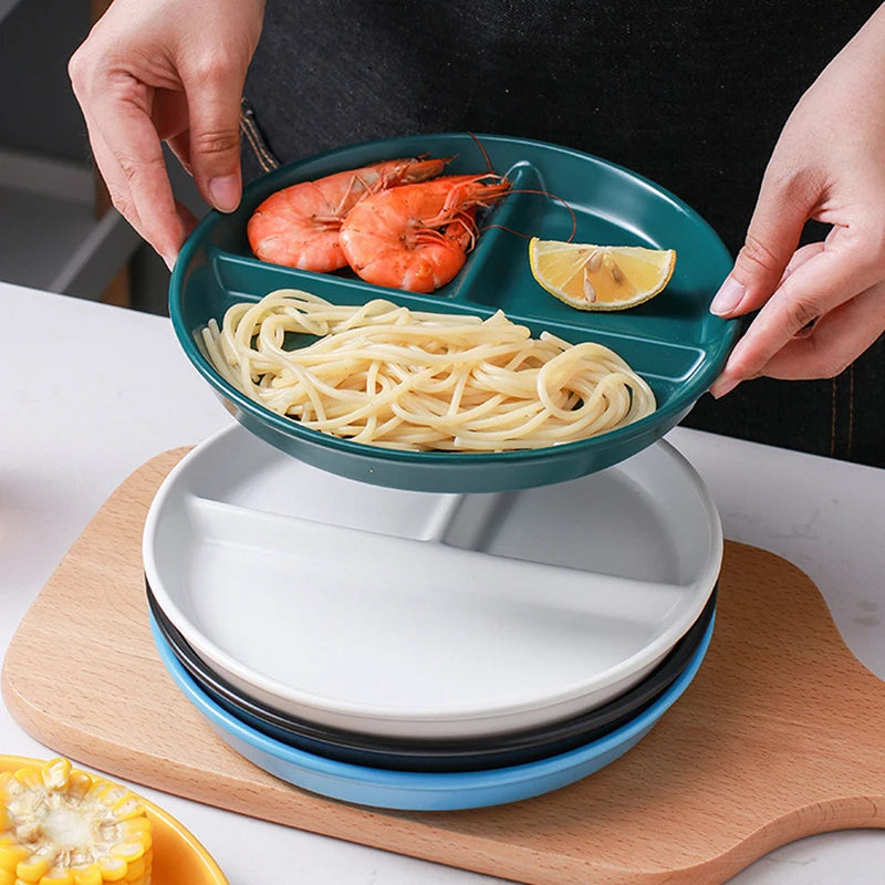 Multi-sectional Round Plates With Four Compartments on Luulla