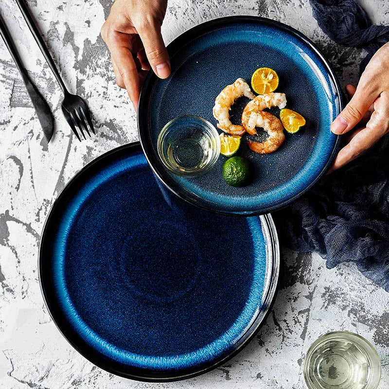 Ceramic Blue Gradient Dinner Plates - Modern Design on Luulla