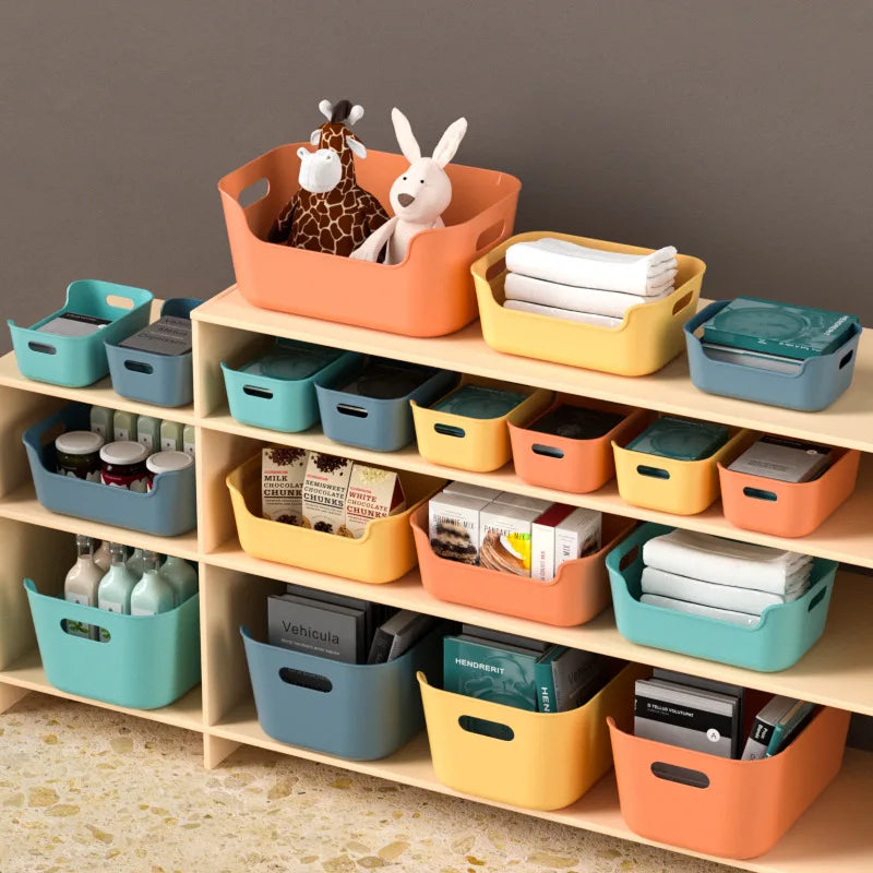 Colorful Stackable Storage Bins With Handles on Luulla