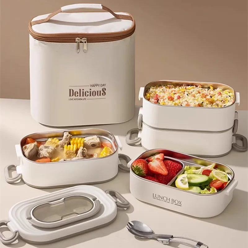 Insulated Stackable Lunch Container With Utensils on Luulla