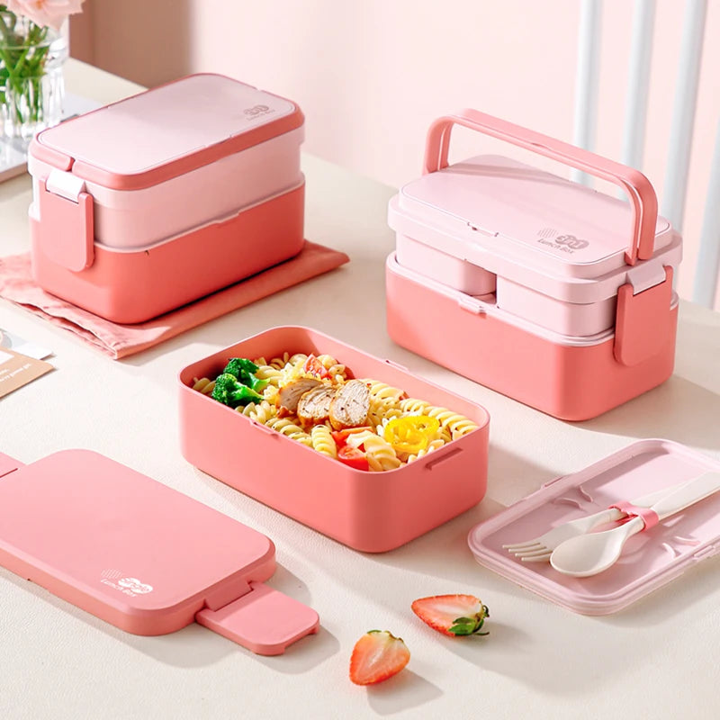 Leakproof Stackable Lunch Boxes With Utensils Kit on Luulla