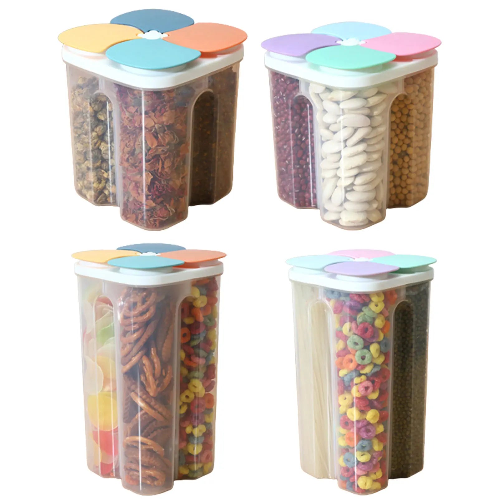 Multi-compartment Rotating Snack Organizer With Lids on Luulla