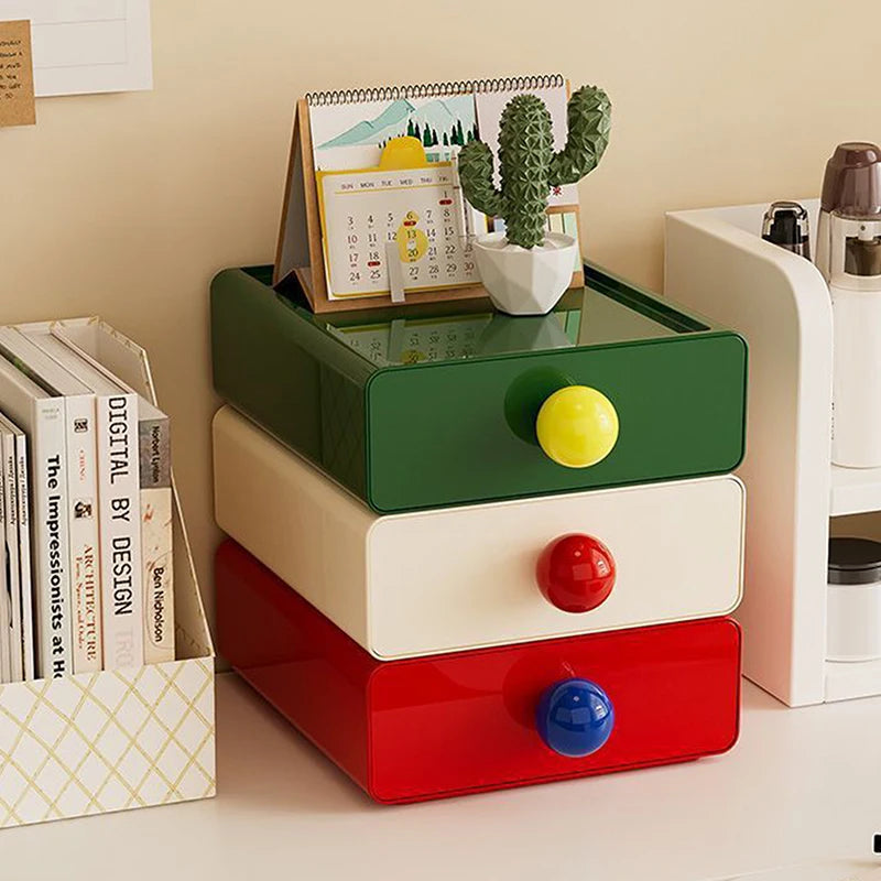 Colorful Stackable Desktop Organizer With Drawer Knobs on Luulla