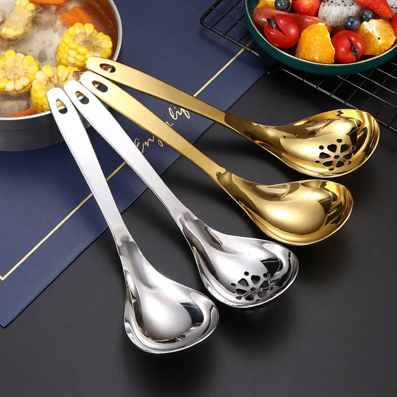 Stainless Steel Slotted And Solid Serving Ladles on Luulla