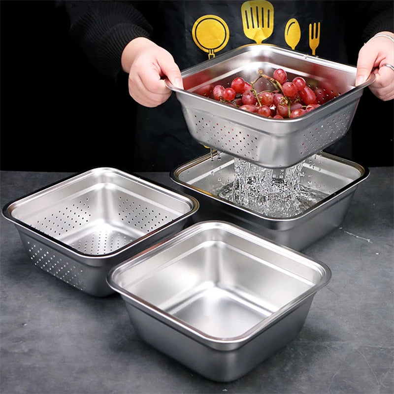 Stainless Steel Square Colander Multipurpose Kitchen Tool on Luulla