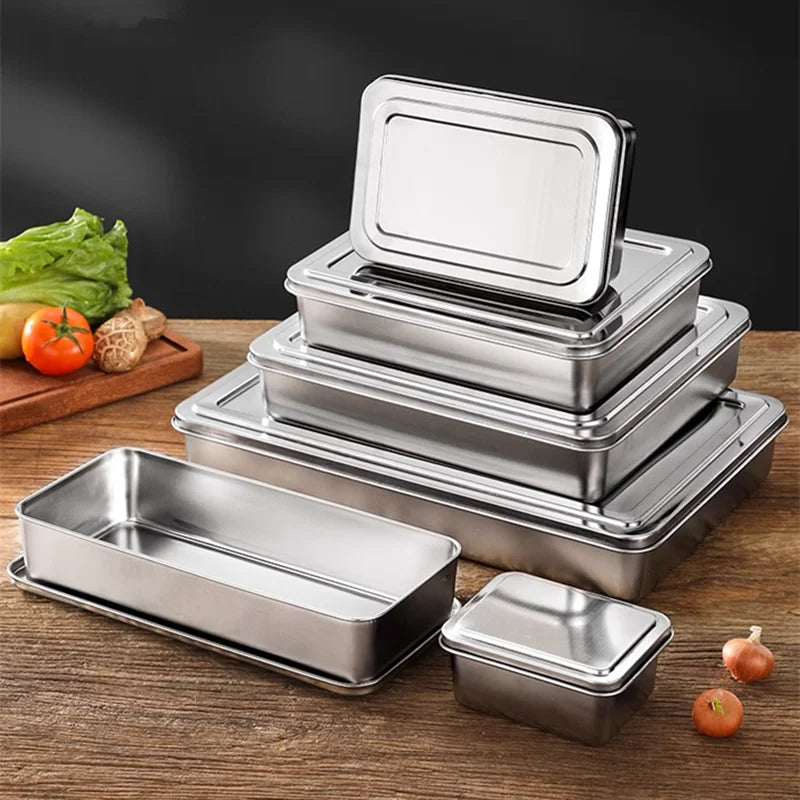 Stainless Steel Rectangular Food Storage Containers on Luulla