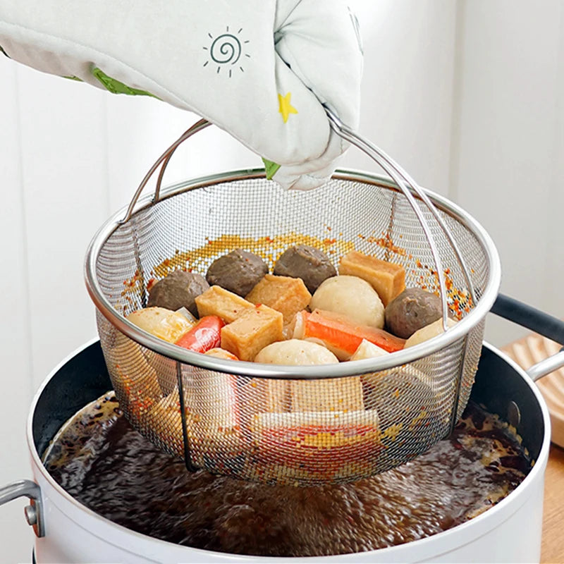 Stainless Steel Mesh Strainer Basket For Cooking on Luulla