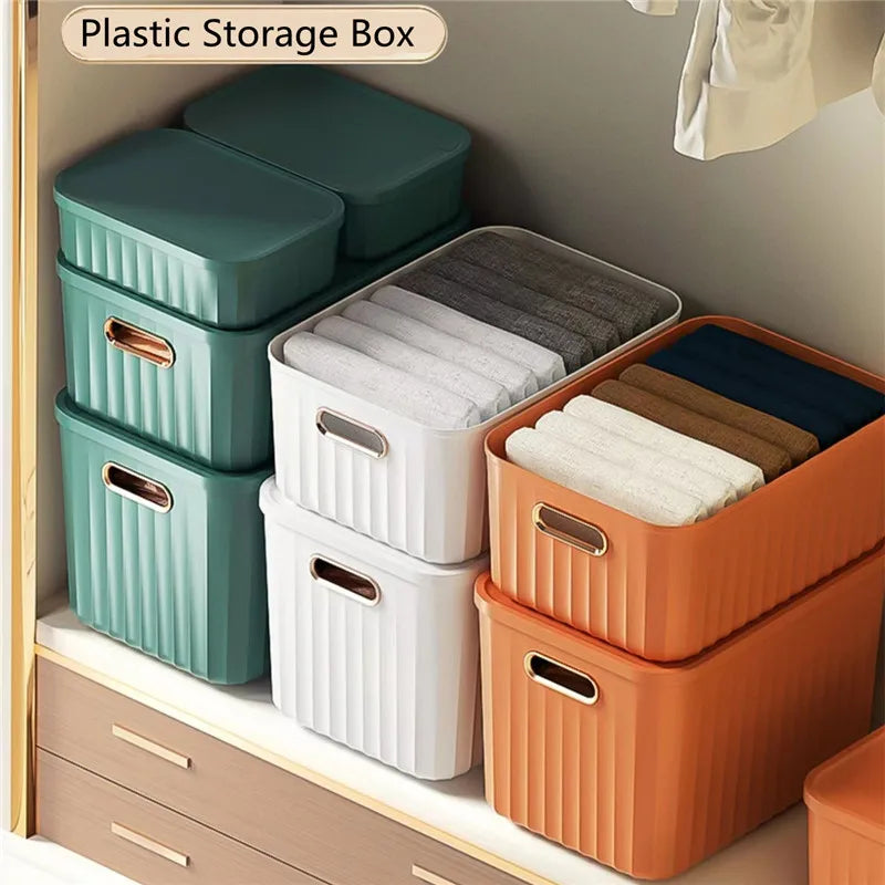 Stylish Stackable Plastic Storage Bins With Handles on Luulla