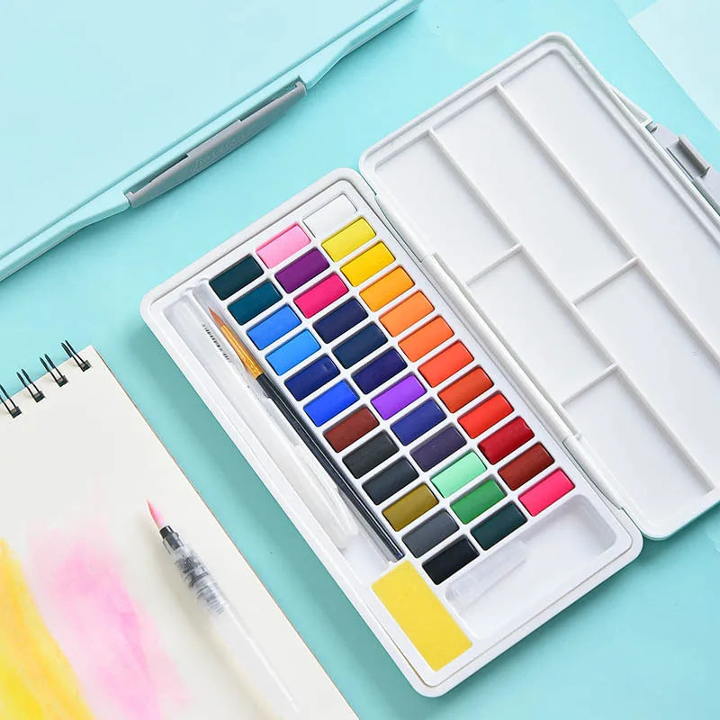 Portable Watercolor Kit With 36 Vibrant Colors on Luulla