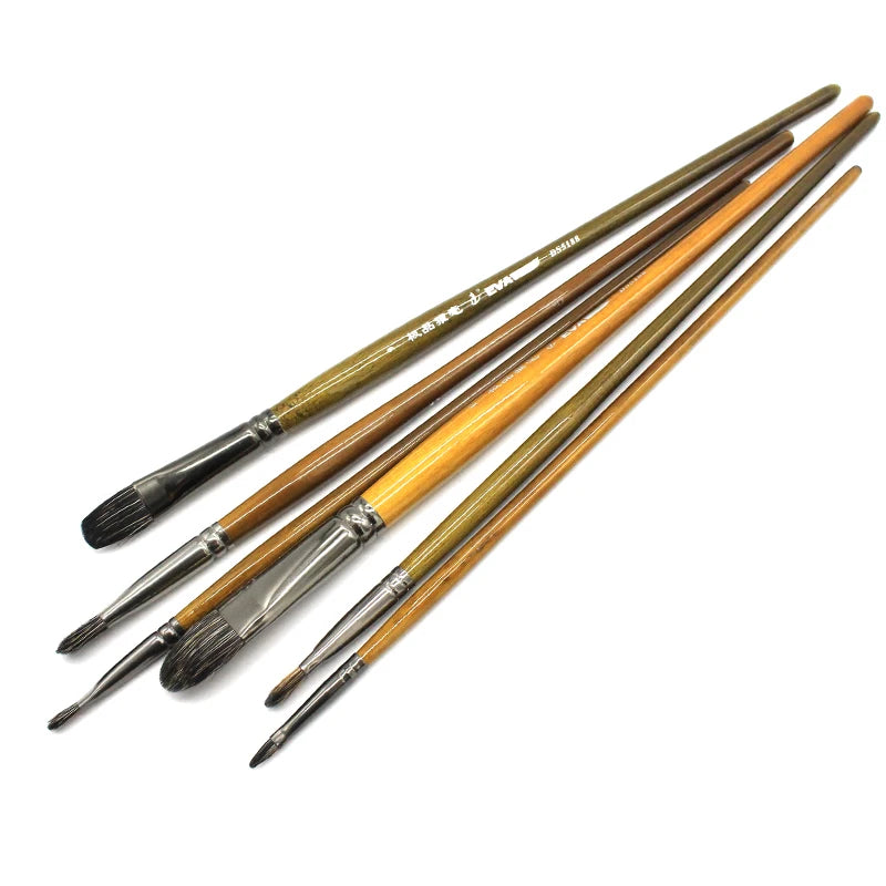 Premium Artist Paintbrushes With Long Wooden Handles on Luulla