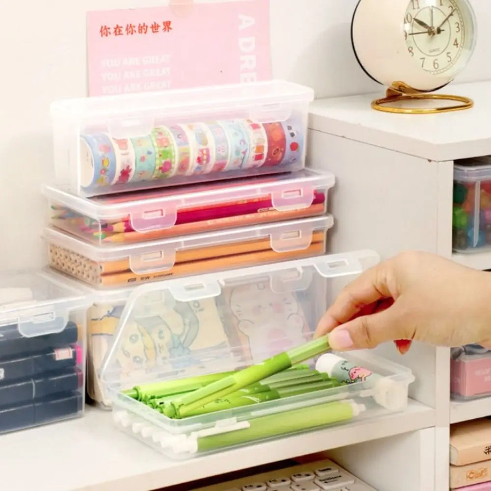 Clear Plastic Storage Box For Stationery Organization on Luulla