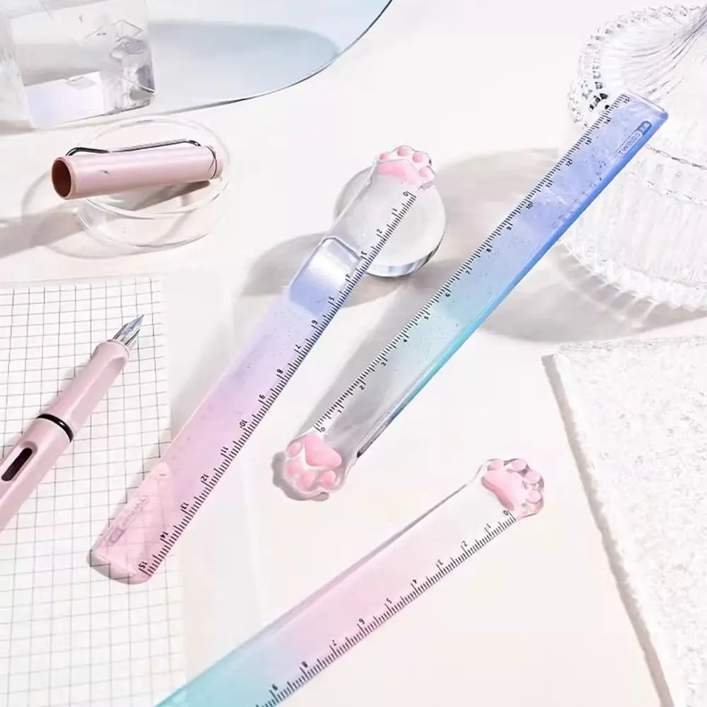 Gradient Pastel Cat Paw Acrylic Ruler Collection on Luulla