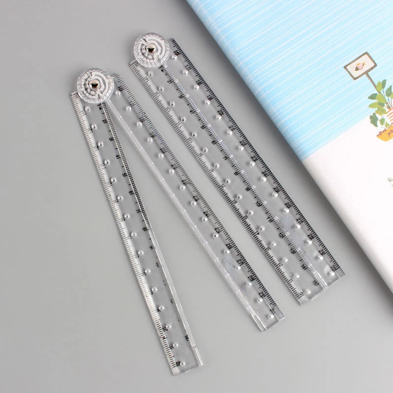 Adjustable Transparent Measuring Rulers With Protractor Function on Luulla
