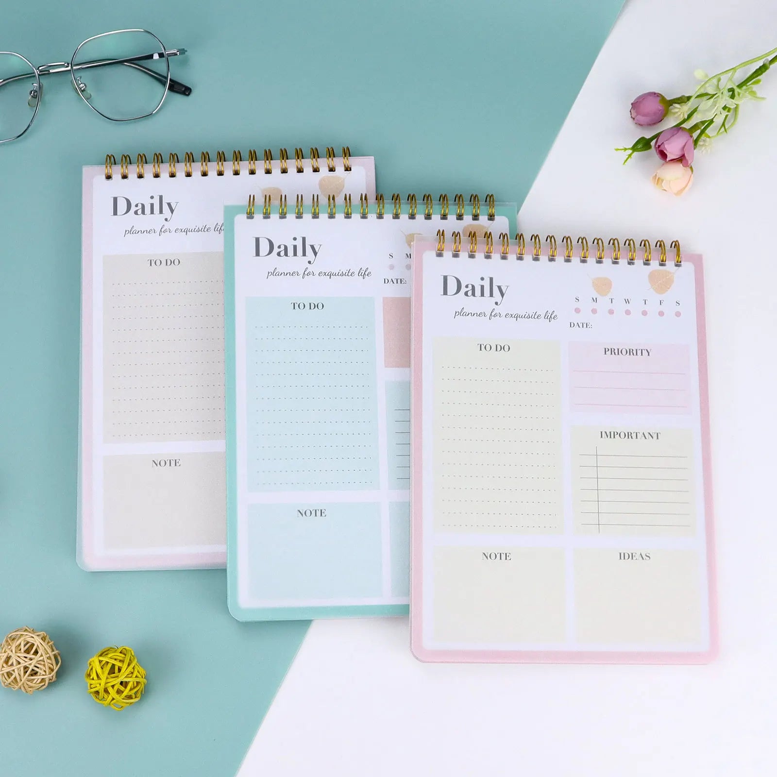 Daily Planner With Spiral Binding And Sections on Luulla