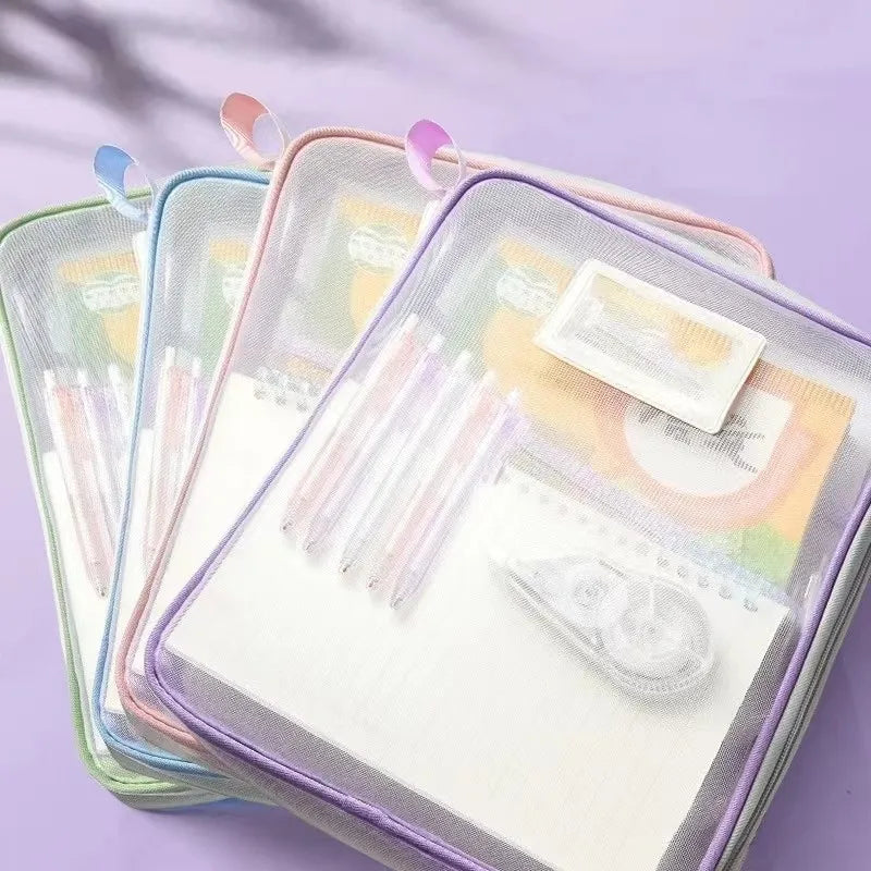 Transparent Zipper Pouches With Stationery Essentials Included on Luulla