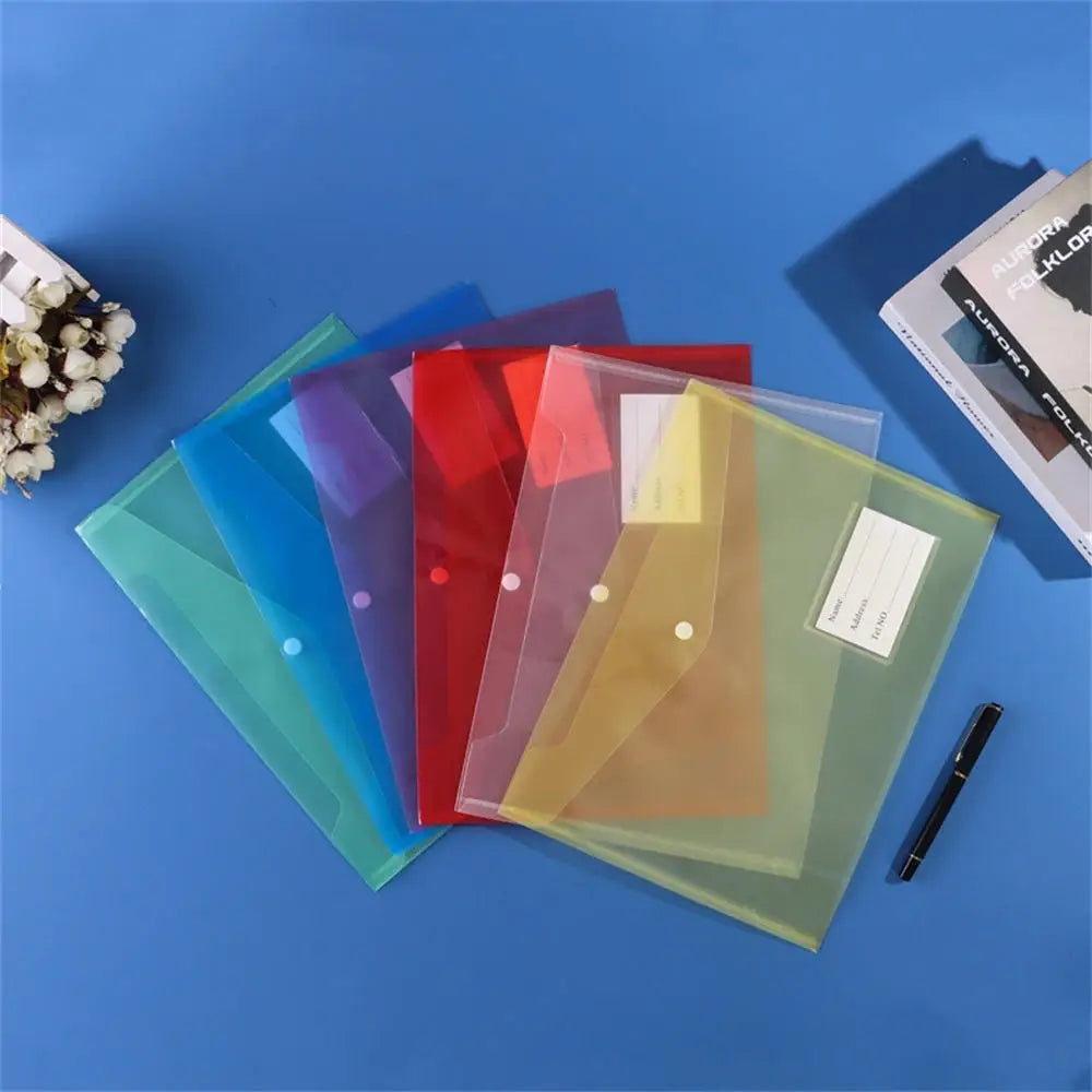 Colorful Transparent Document Folders With Snap on Luulla