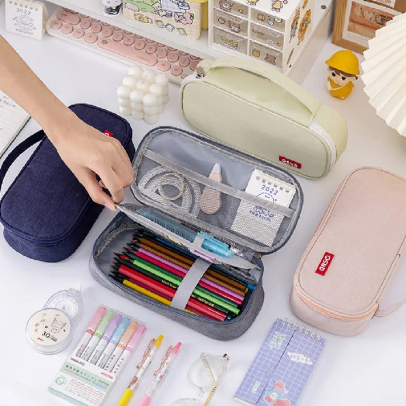 Multi-compartment Canvas Pencil Case With on Luulla