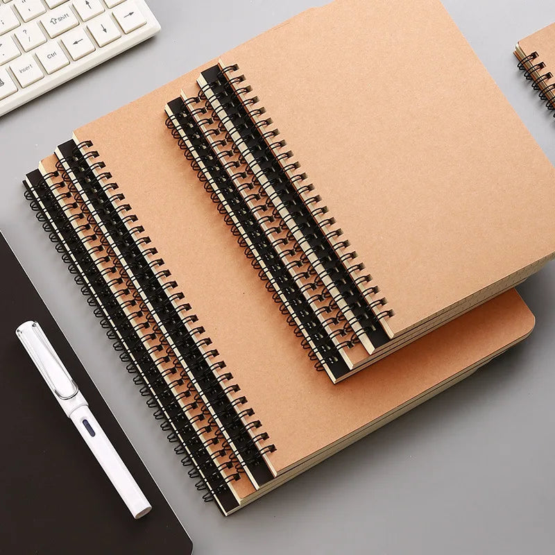 Spiral Bound Kraft Paper Notebooks Assorted Sizes on Luulla