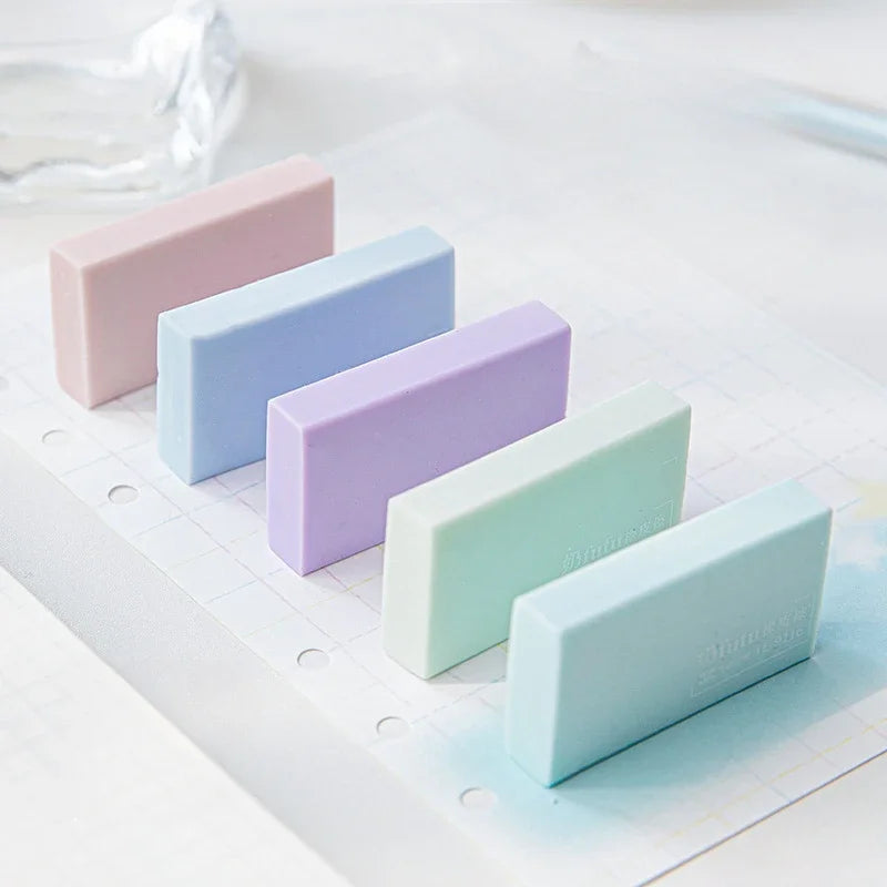 Pastel Colored Rectangular Erasers Pack For School on Luulla