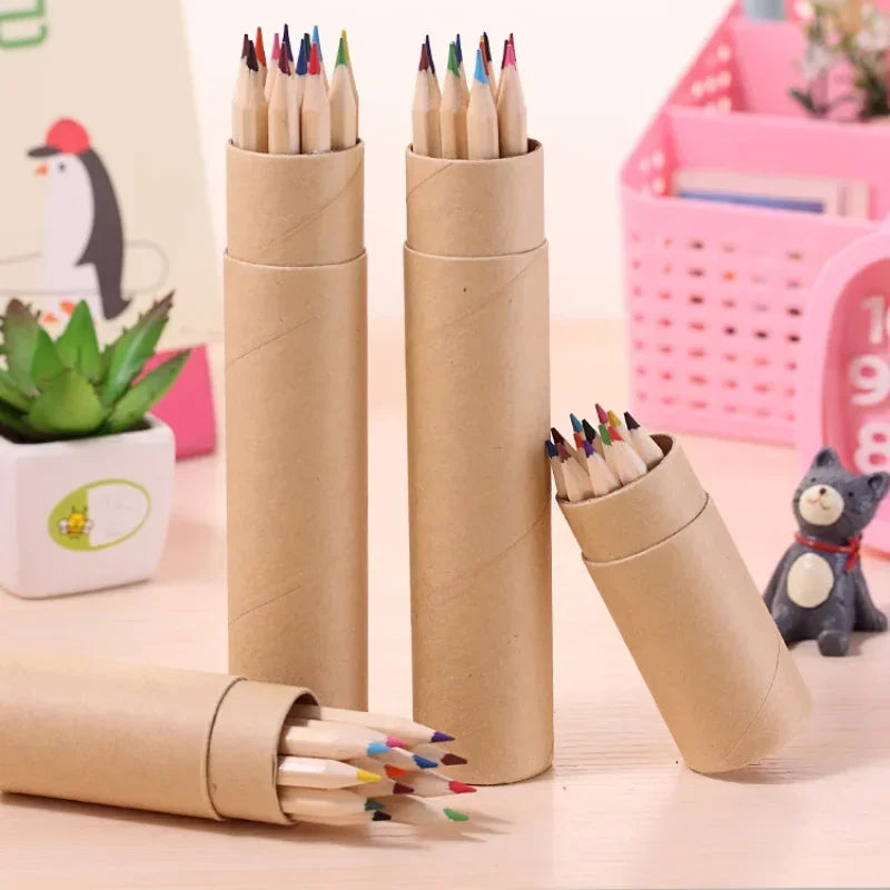 Compact Eco-friendly Wooden Colored Pencils Pack on Luulla