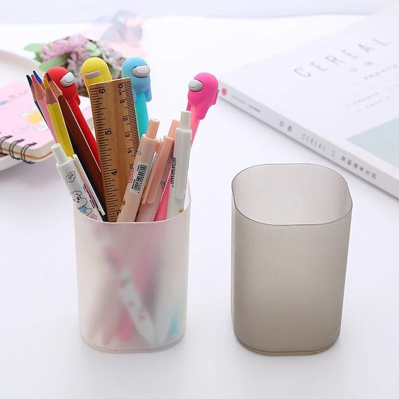 Transparent Plastic Pen Holder With Divider Design on Luulla