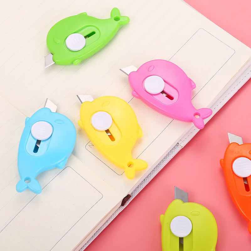 Colorful Whale Shaped Mini Retractable Utility Knives on Luulla