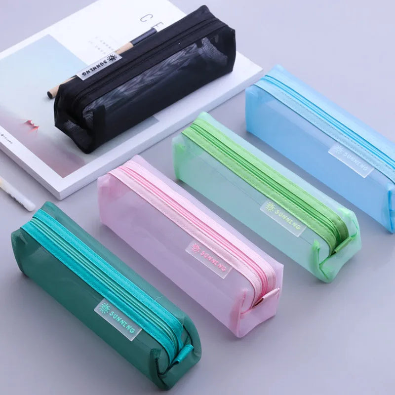 Transparent Zippered Pencil Case In Five Colors on Luulla