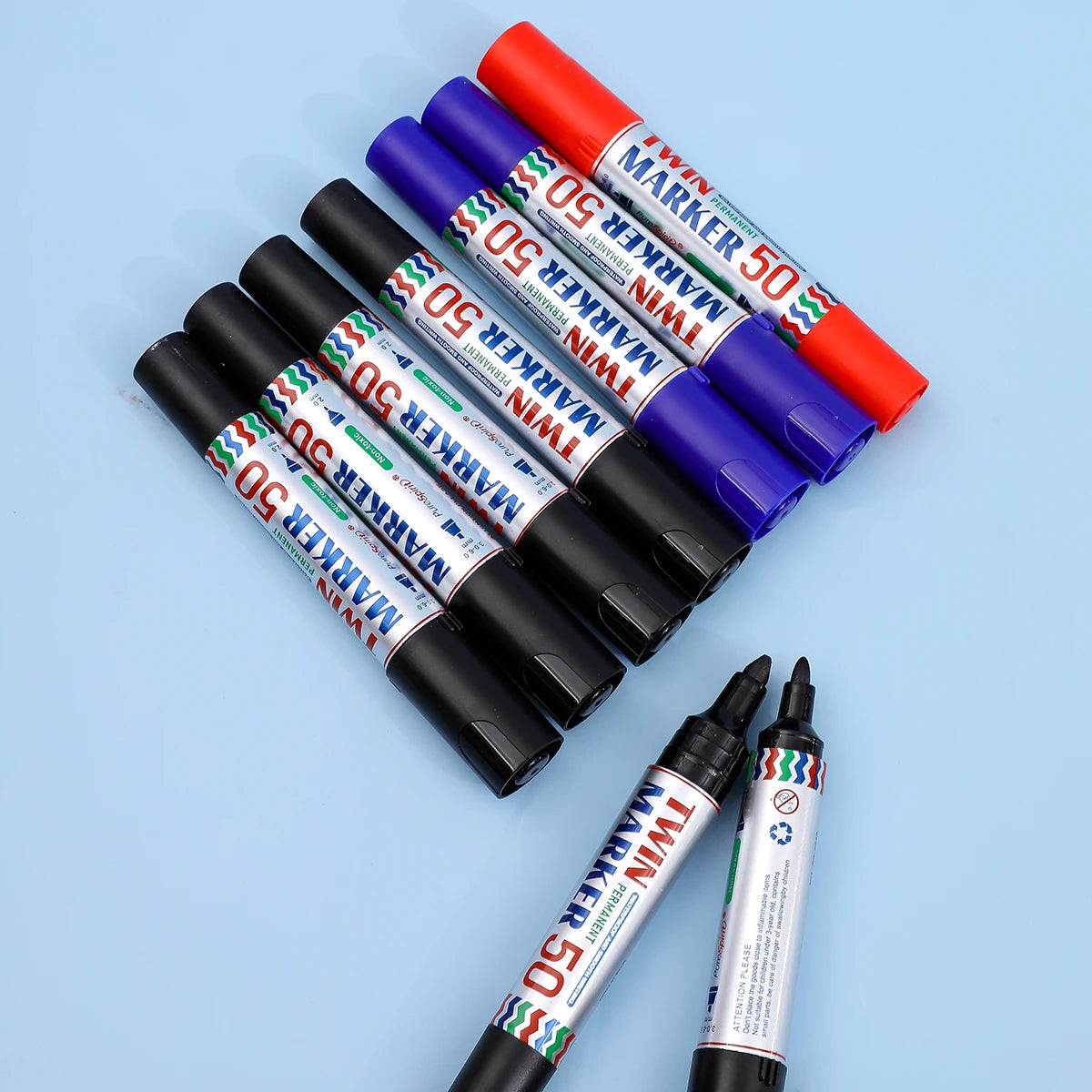 Eight Vibrant Colors Assorted Permanent Marker Pack on Luulla
