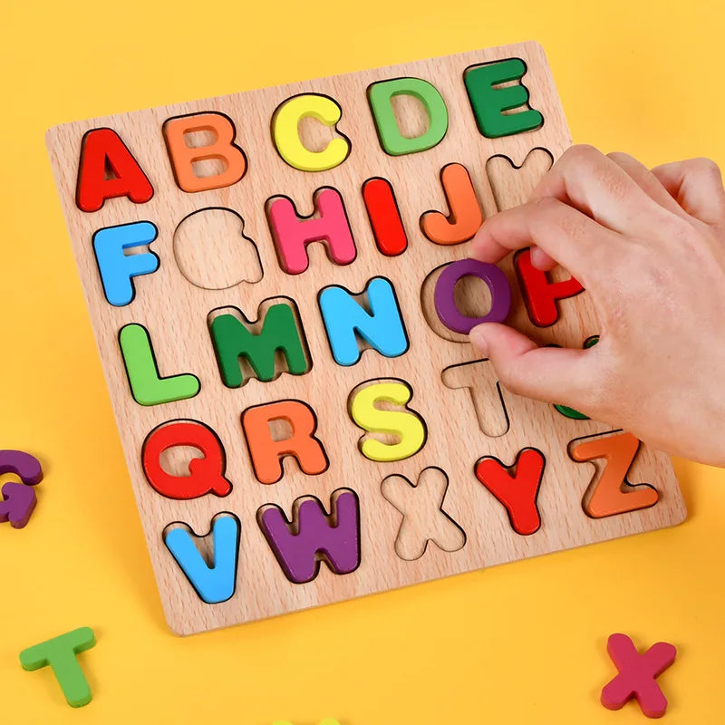Colorful Wooden Alphabet Puzzle For Toddlers on Luulla