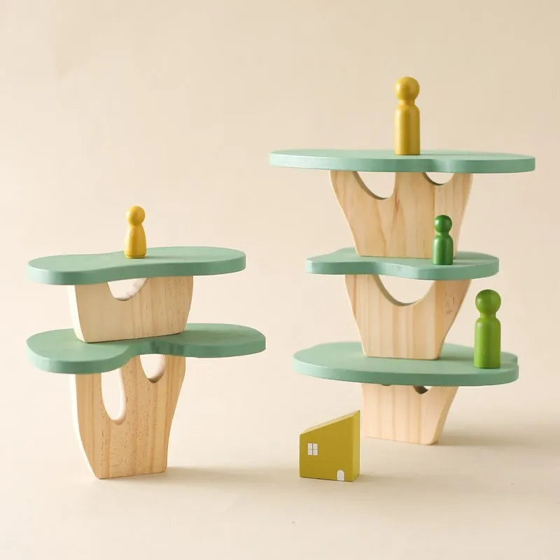 Wooden Stacking Tree Blocks For Creative Play on Luulla
