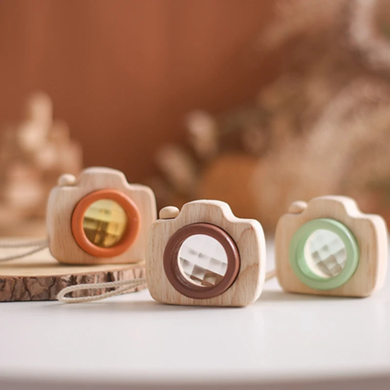 Wooden Toy Cameras With Colorful Lens Viewfinder on Luulla
