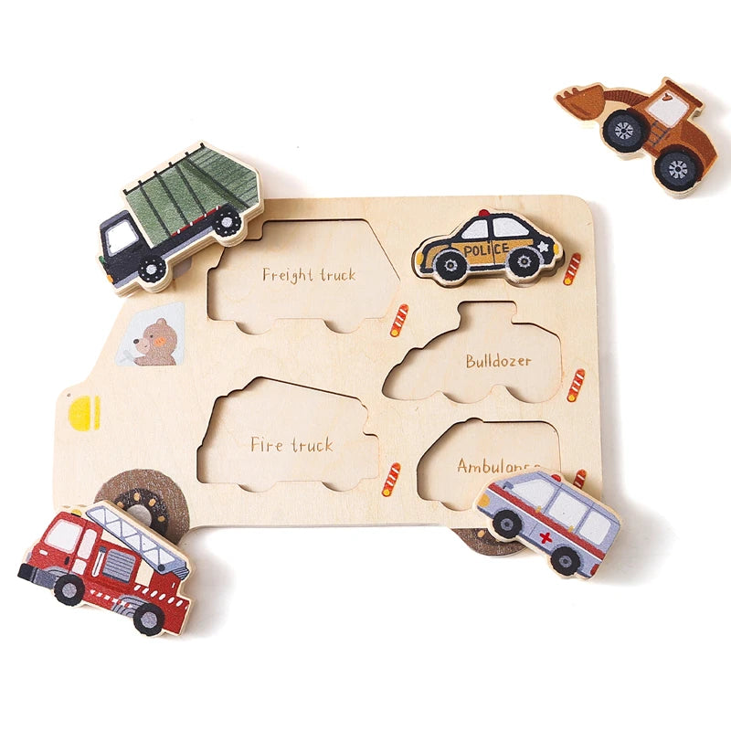 Wooden Kids Puzzle With Vehicle Shapes on Luulla