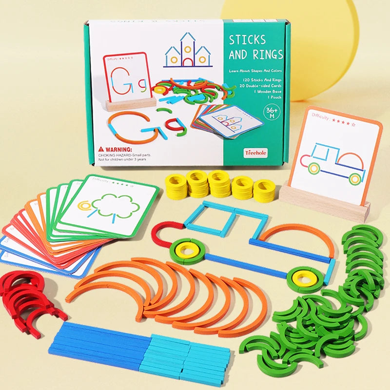 Colorful Educational Sticks And Rings Activity Kit on Luulla