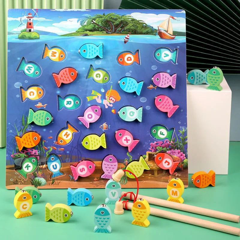 Magnetic Fishing Game Educational Alphabet Toy Board on Luulla
