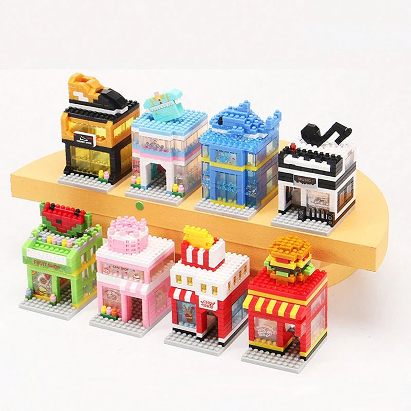 Colorful Mini Building Blocks Shops Kit Collection on Luulla