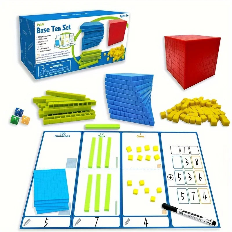 Educational Math Base Ten Blocks Learning Kit on Luulla
