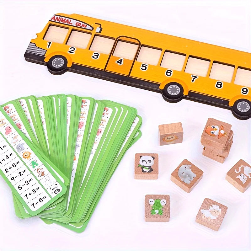 Educational Wooden Animal Bus Counting Game on Luulla